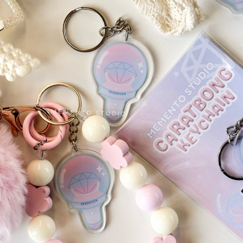 SEVENTEEN Caratbong Lightstick KPop Acrylic Keychain Charm Anik-anik ...