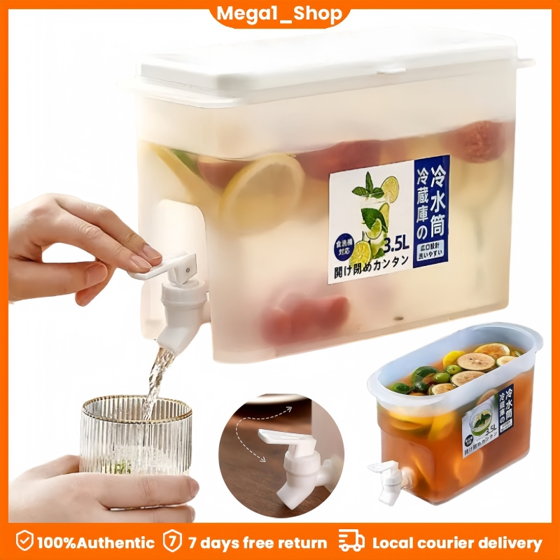 3.5L Juice Bucket with Tap Fridge Drink Dispenser Kettle Hot and Cold ...