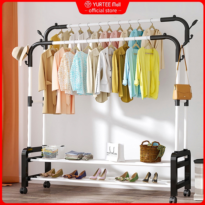 COD Bedroom Clothes Hanger Clothes Drying Rack Floor-Standing Balcony ...