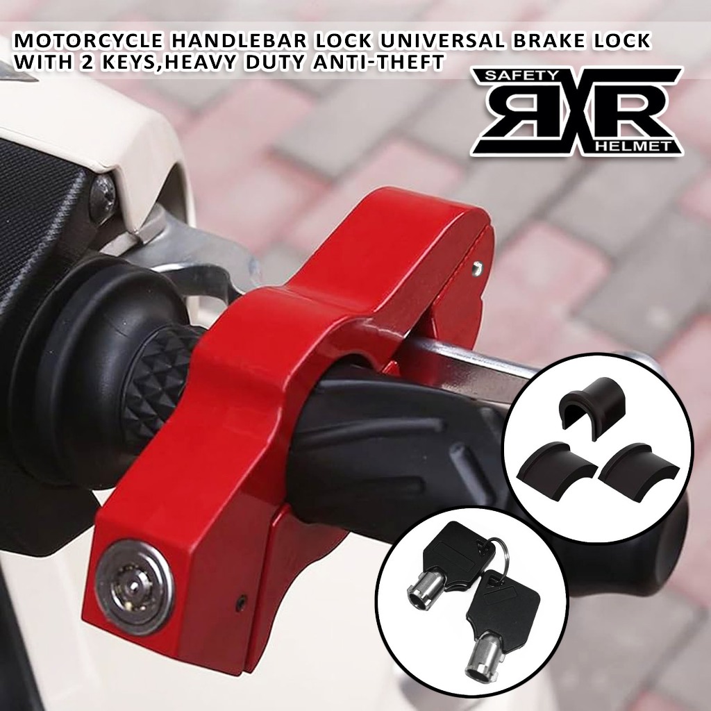 RXR Motorcycle Handlebar Lock Universal Motorbike Brake Lock with 2 ...