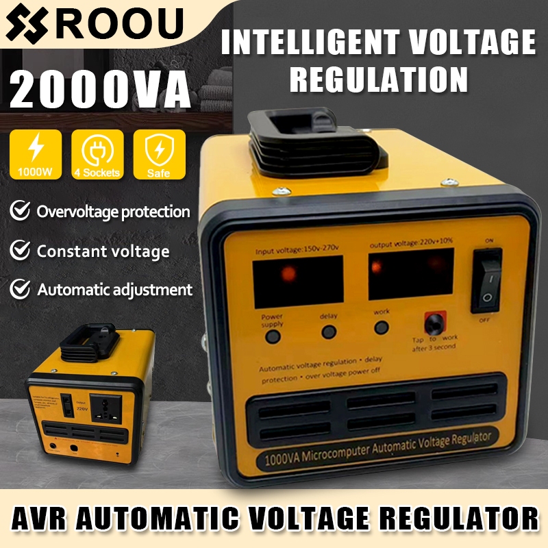 SVR Automatic Voltage Regulator 220V 500VA/1000VA/1500VA/2000VA Servo Type AVR Delay | Shopee ...