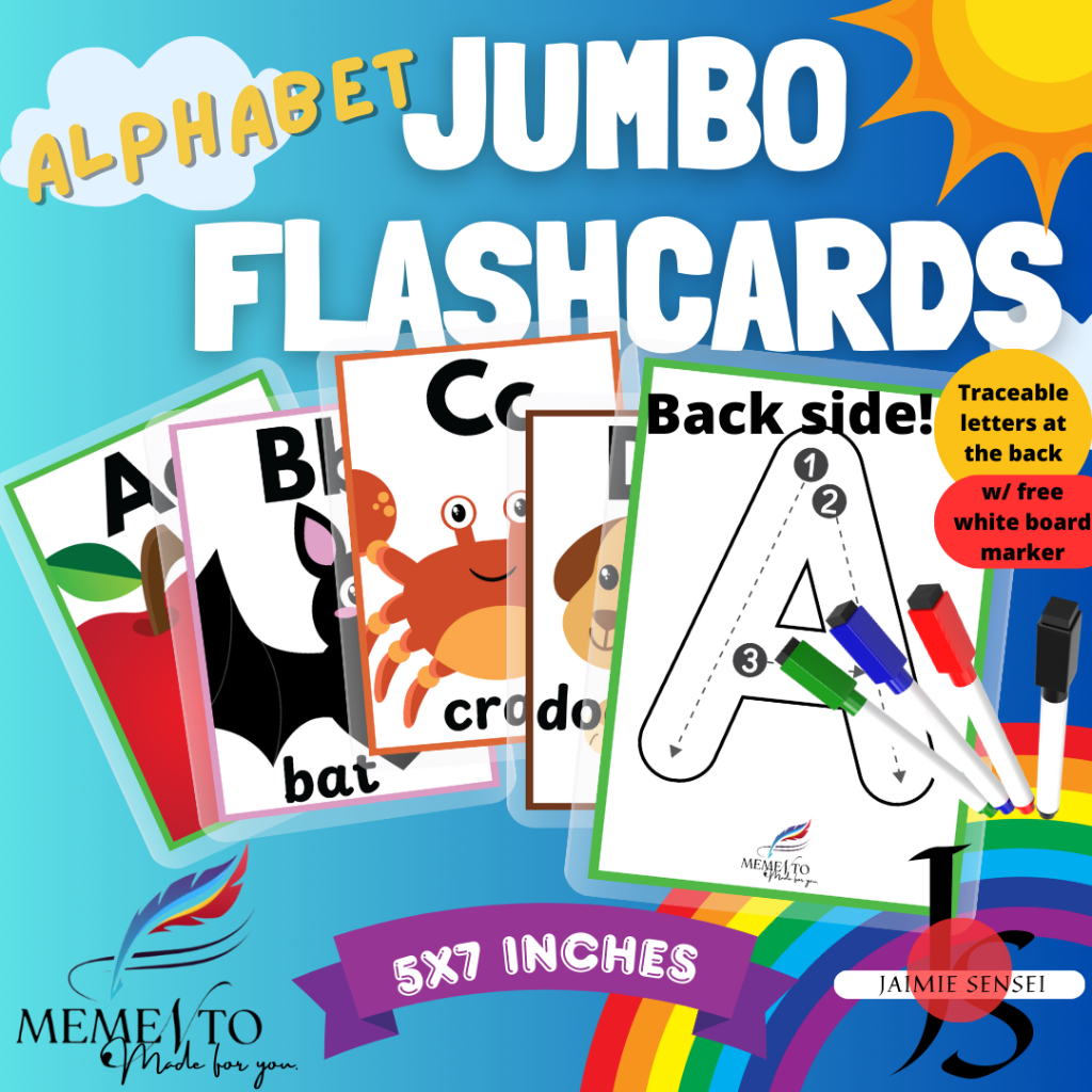 Alphabet Jumbo Flashcards with Letter Tracing at the back with Free ...