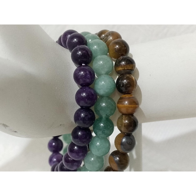 Natural Stone Bracelet (Agate, Amethyst & Tiger Eye) | Shopee Philippines