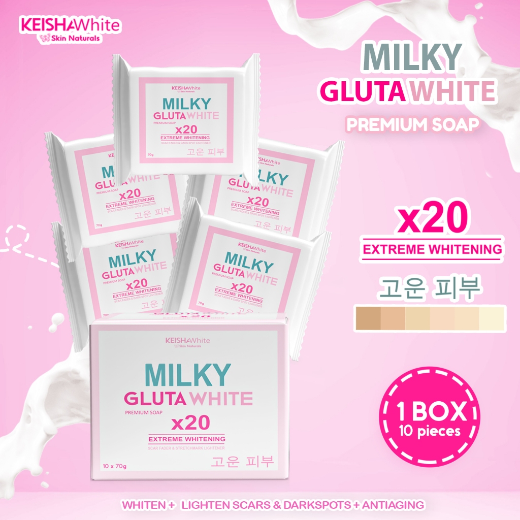 MILKY GLUTA WHITE X20 EXTREME WHITENING SOAP [GLUTATHIONE, NIACINAMIDE ...