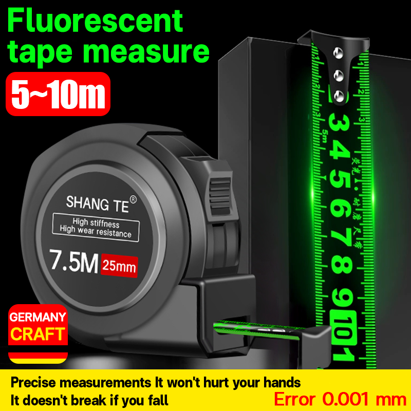 fluorescent steel tape measure Self locking High Precision Meter Tape ...