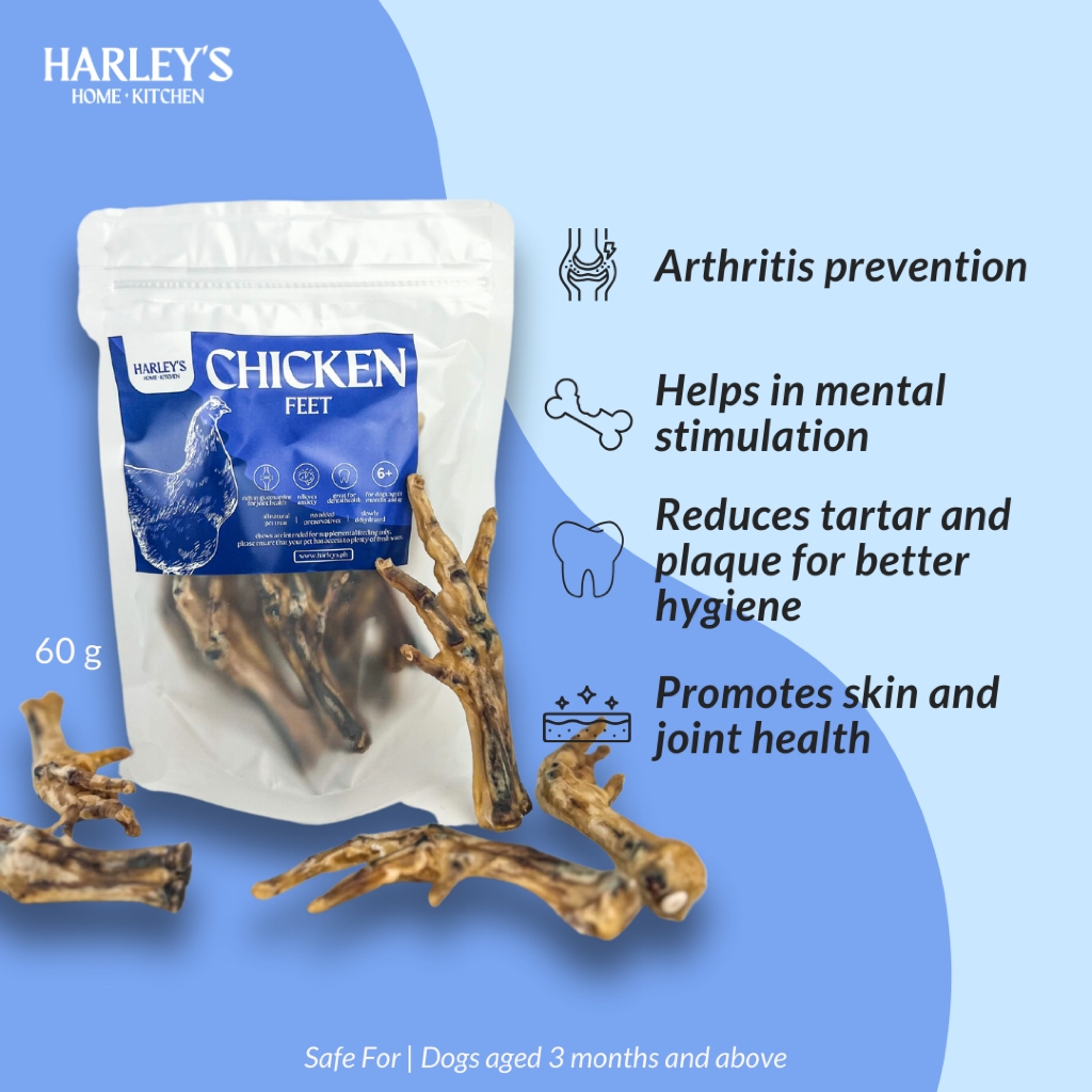 Harley’s Dehydrated Chicken Feet Chew for Dogs - All Natural Pet Treat ...