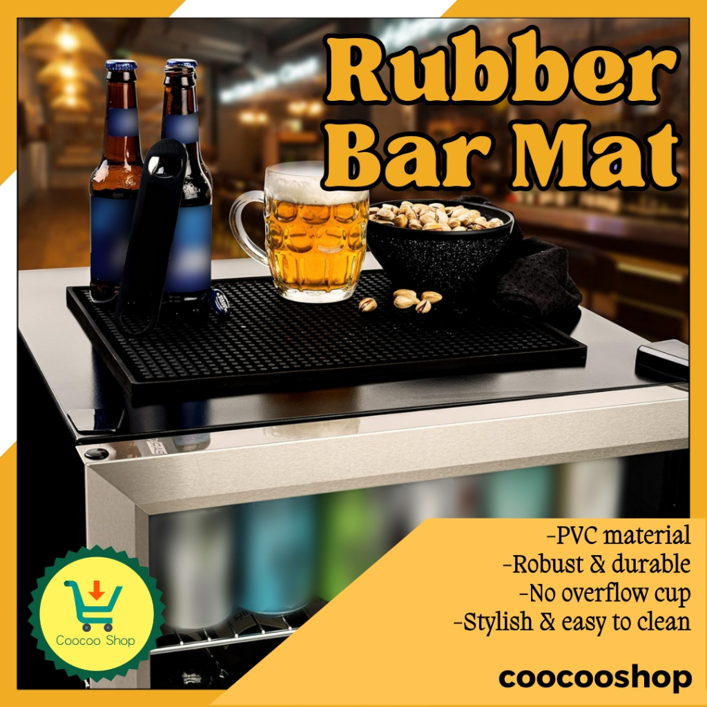 Rubber Counter Table Bar Mat Coaster Insulation Rectangular Drying ...