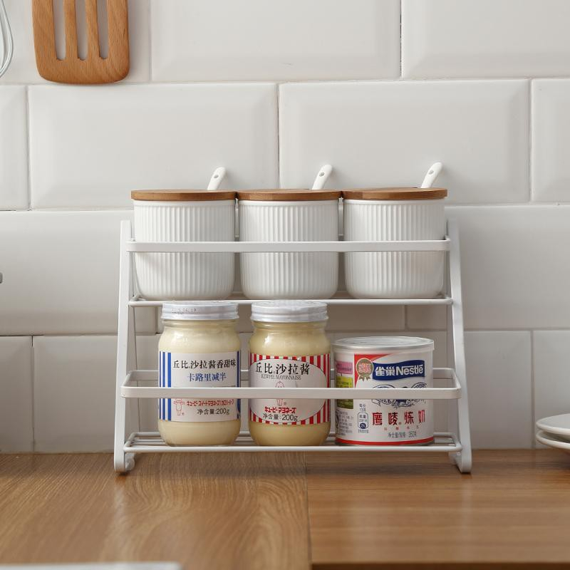 Two-Tier Stainless Steel Rack for Organizing Spices | Pantry Organizer ...