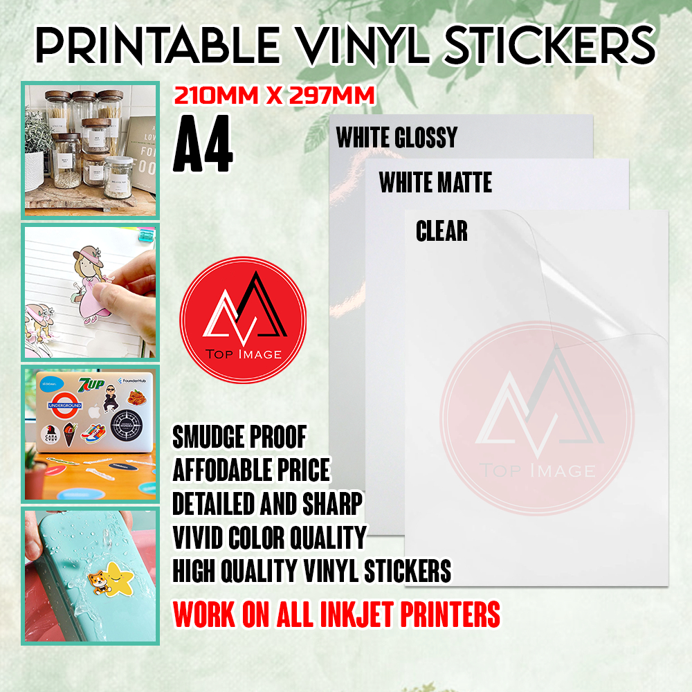 Printable Clear Vinyl Sticker A4 Transparent clear vinyl adhesive film ...