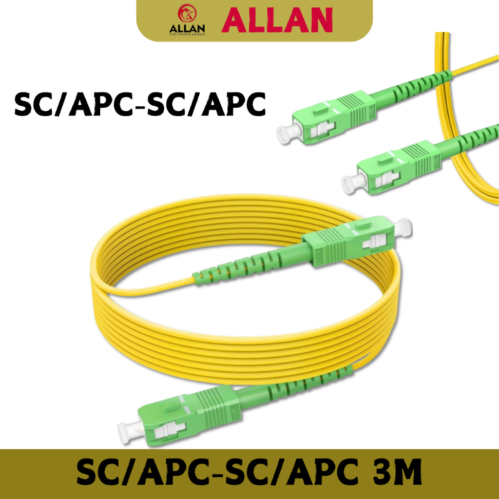 ALLAN 3M 5M SC/APC To SC/APC Fiber Optic Internet Cable OS2 Single Mode ...