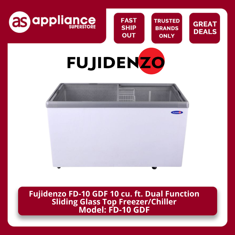 Fujidenzo FD-10 GDF 10 cu. ft. Dual Function Sliding Glass Top Freezer ...