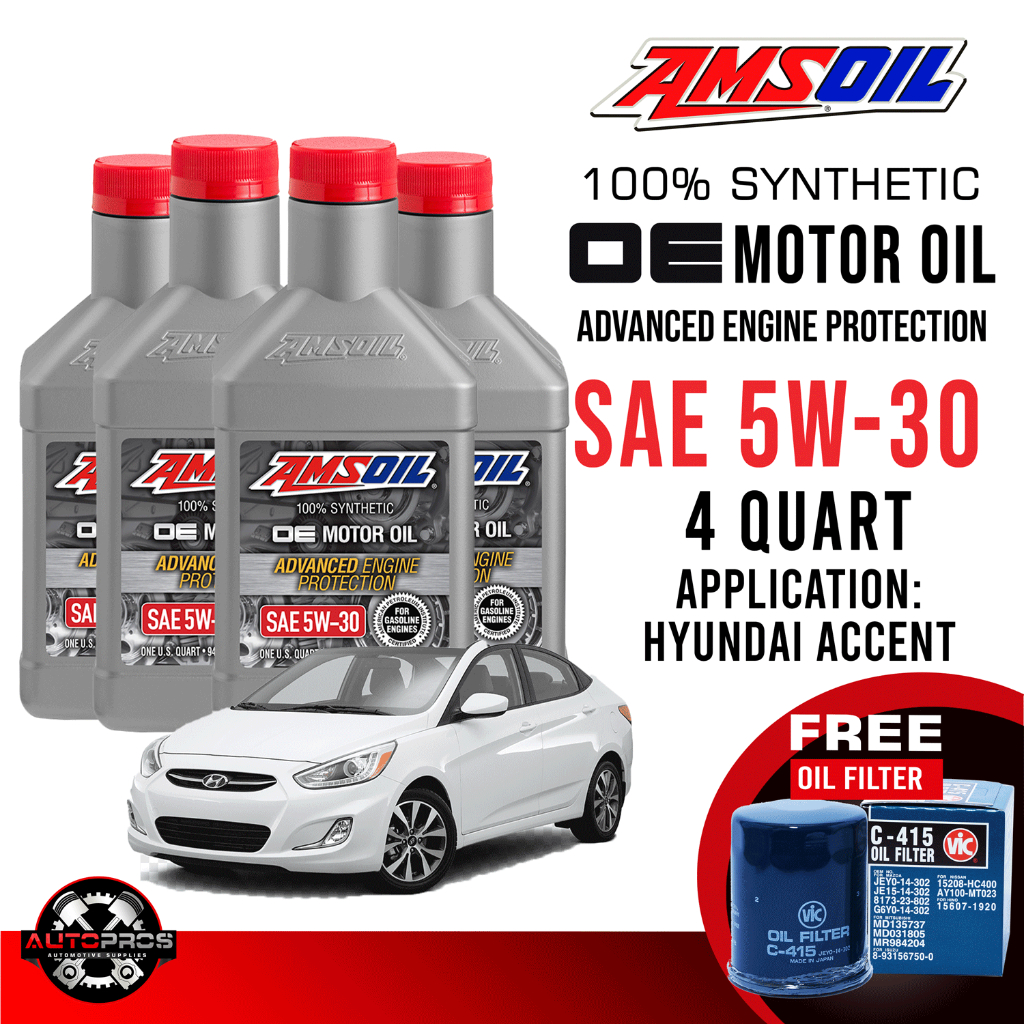 AMSOIL OE Series 5W-30 100% Synthetic Motor Oil 4 Quarts with VIC OIL ...