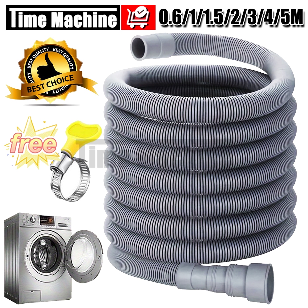 0.6/1/1.5/2/3/4/5M Washing Machine Drain Hose Outlet Water Pipe ...