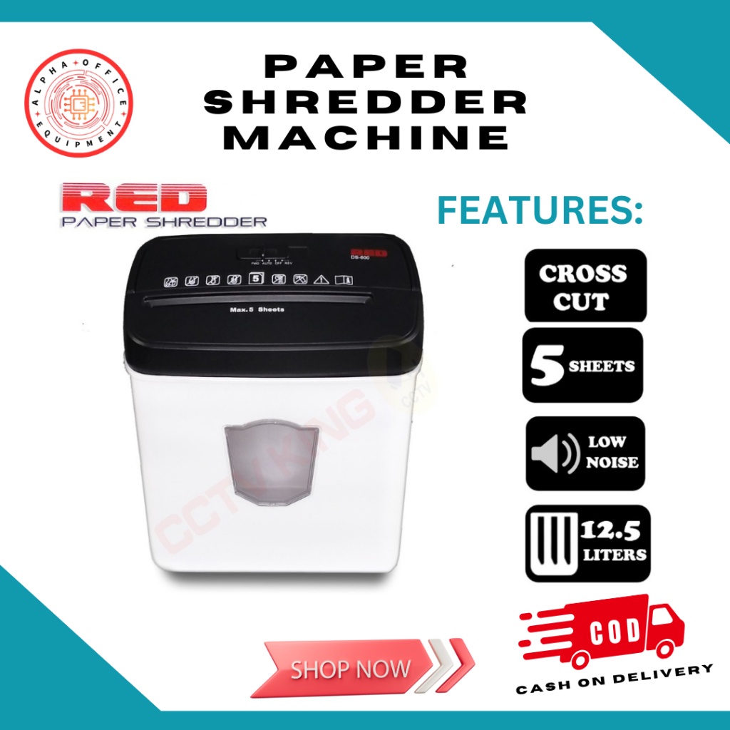 RED DS-600 Paper Shredder Machine, Cross Cut Shredder | Shopee Philippines