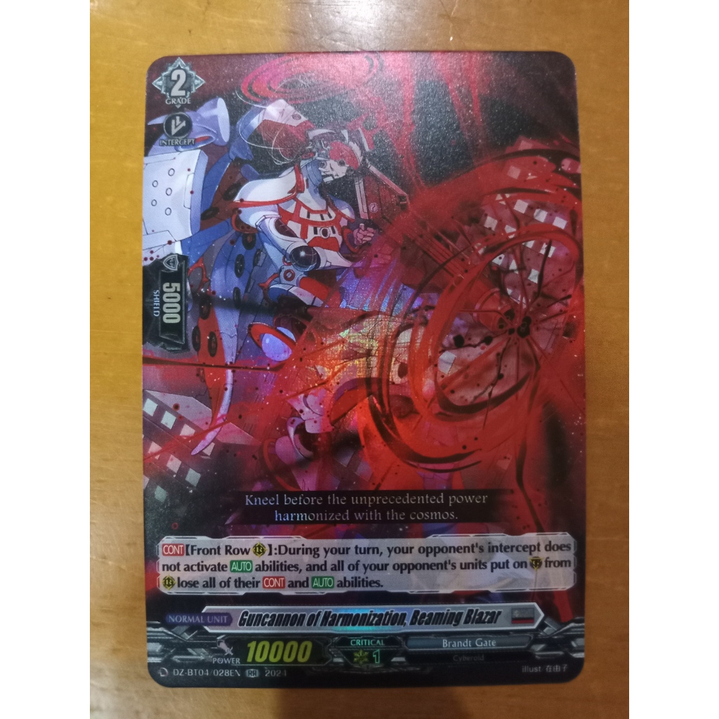 CFV Guncannon of Harmonization, Beaming Blazar RR DZ-BT04 Brandt Gate Cardfight Vanguard English ...