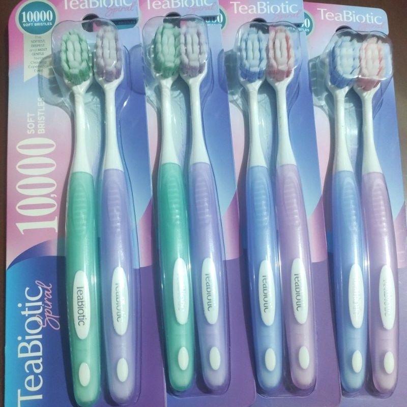 Teabiotic Spiral Toothbrush with 10000 Soft Bristles 2pcs | Shopee ...
