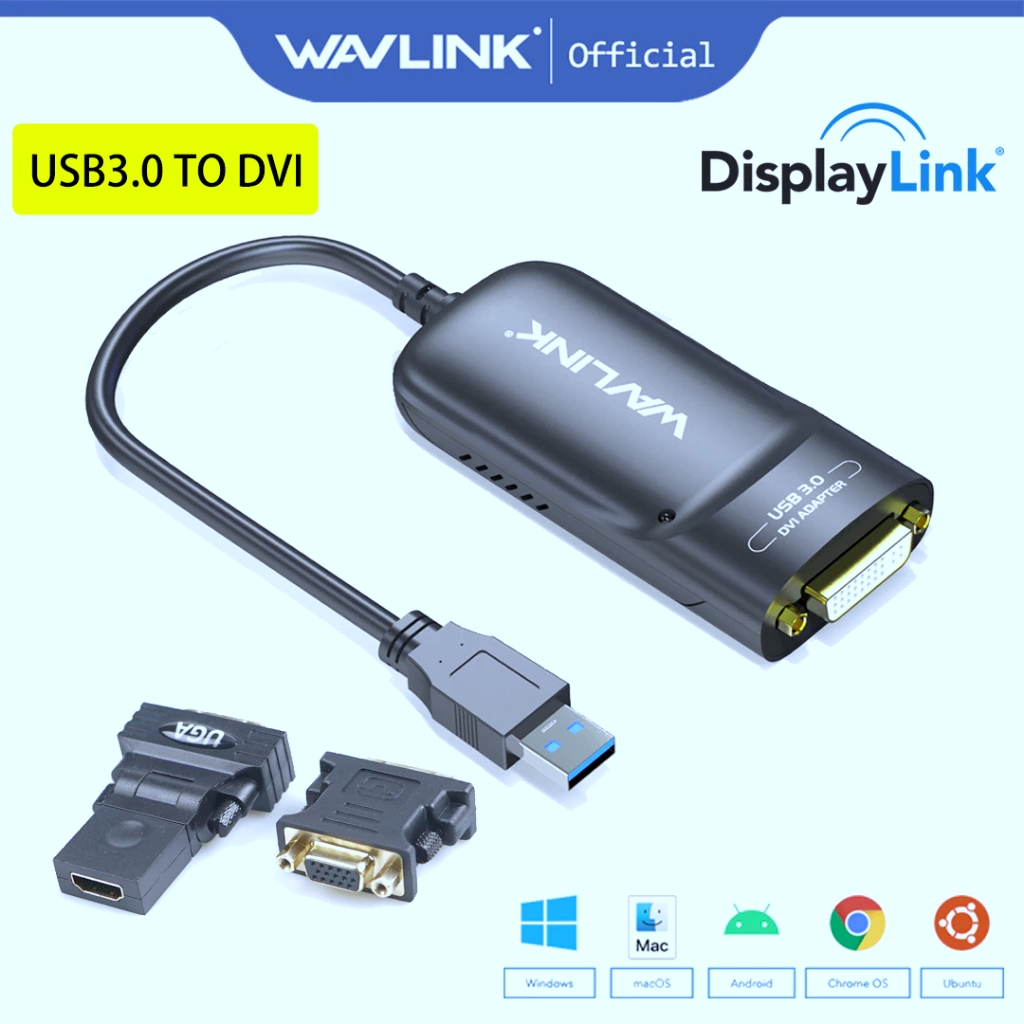 WAVLINK USB 3.0 to HDMI/DVI/VGA Universal Video Graphics Adapter with ...