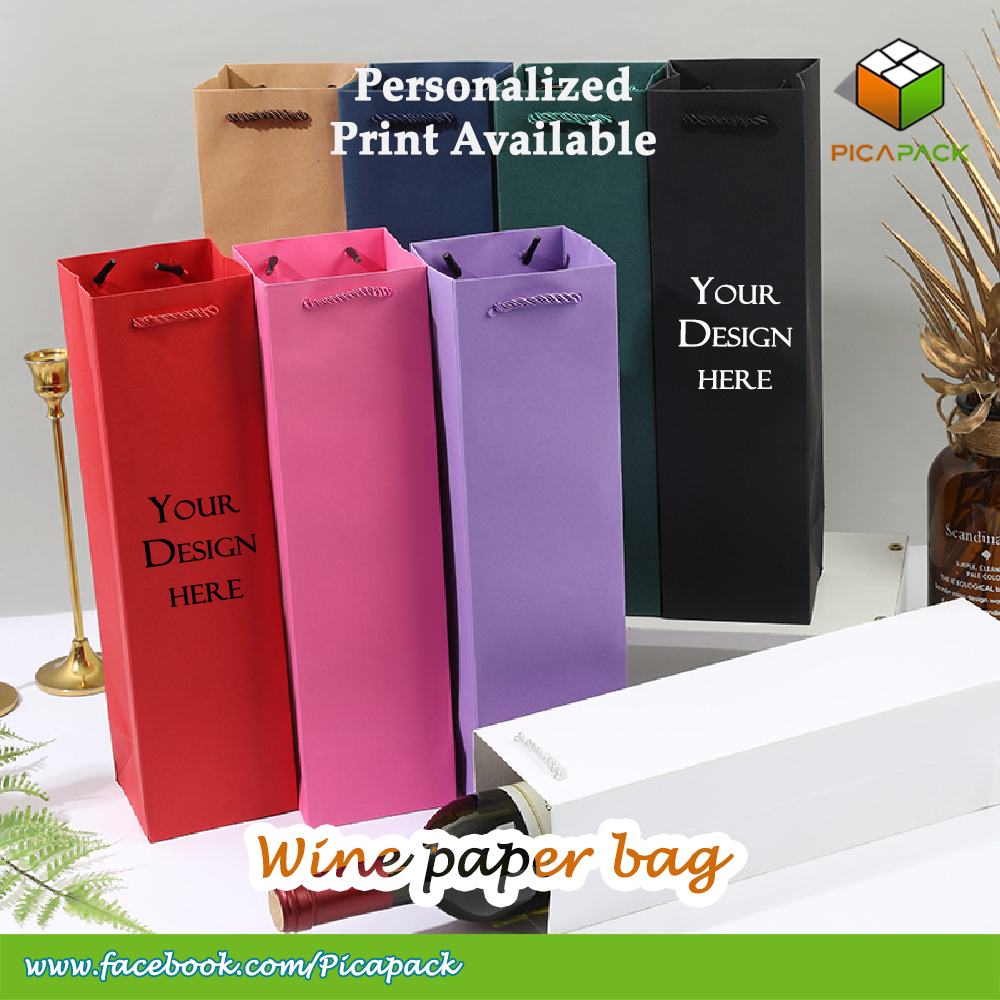 1pc Premium Quality Wine Paper Bag for Giveaways flower Kraft Material ...