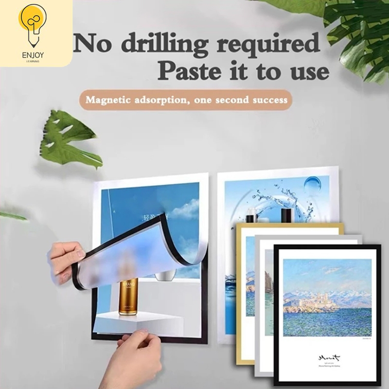 A4/A5/A6/A3 Magnetic Picture Frame Wall Decor Sticker Frame Photo ...