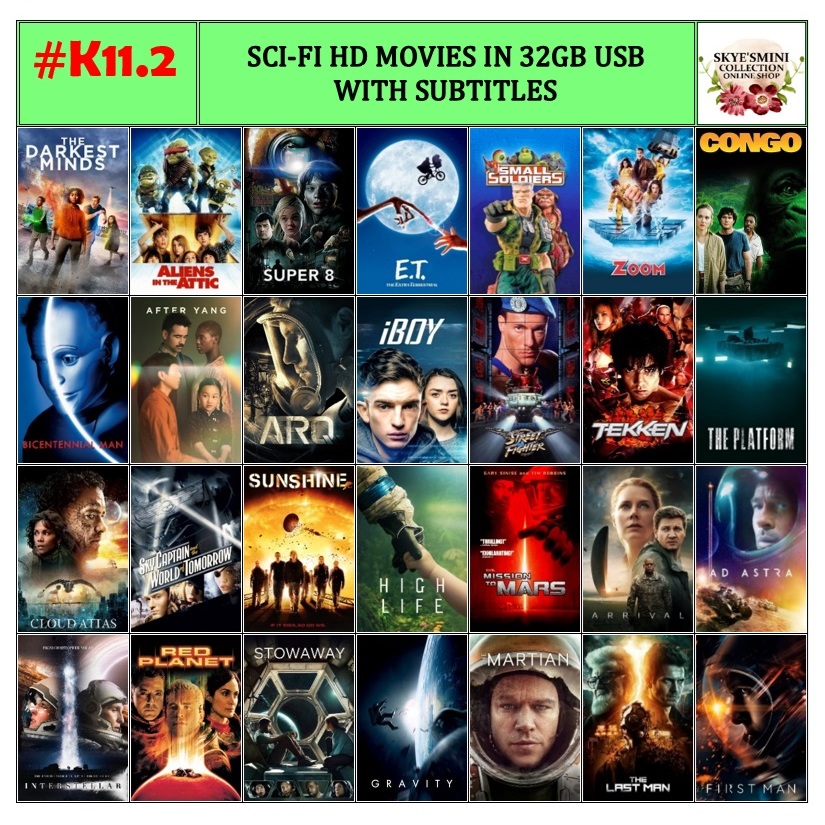 USB Flash Drive with Science Fiction Movies (Subtitles Included) K112 ...