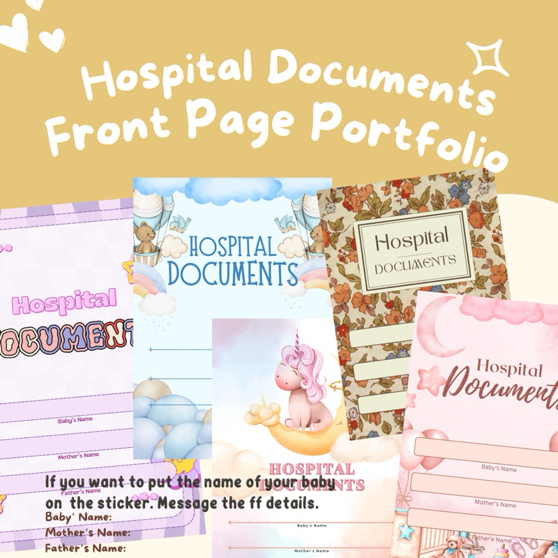 Hospital Documents Front for portfolio Sticker | Shopee Philippines