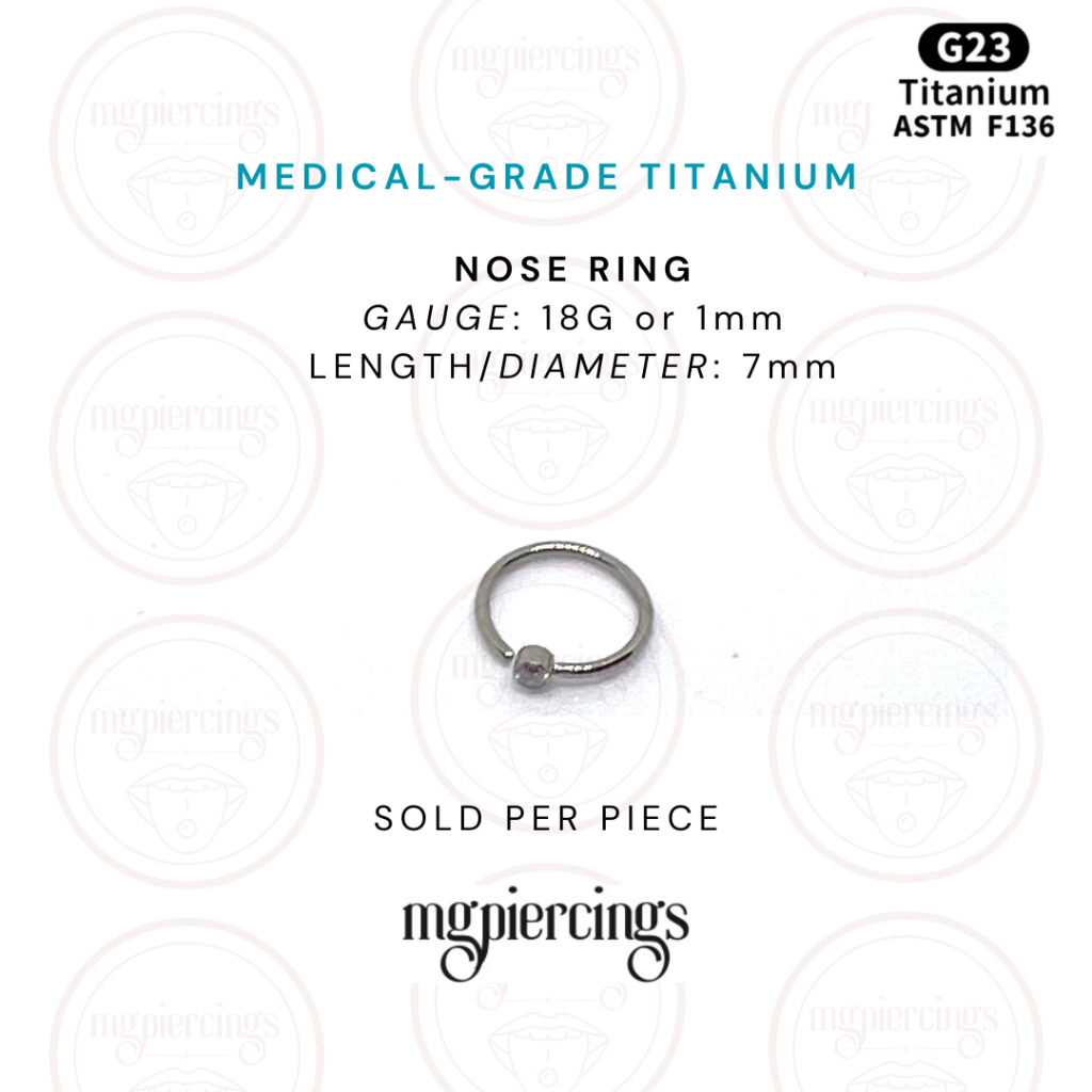 MGPIERCINGS Medical-Grade Titanium G23 ASTM F136 Nose Ring Hoop ...