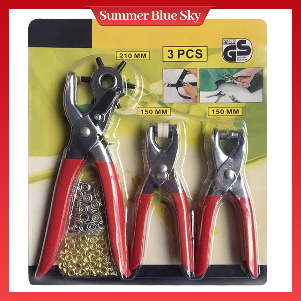 3-Piece set of pliers, tools, snap pliers, automatic grommet hole ...