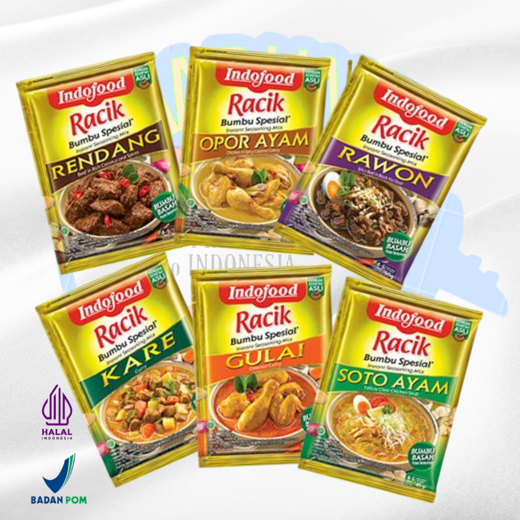 INDOFOOD INDONESIA RACIK INSTANT SEASONING NASI GORENG CURRY RENDANG ...