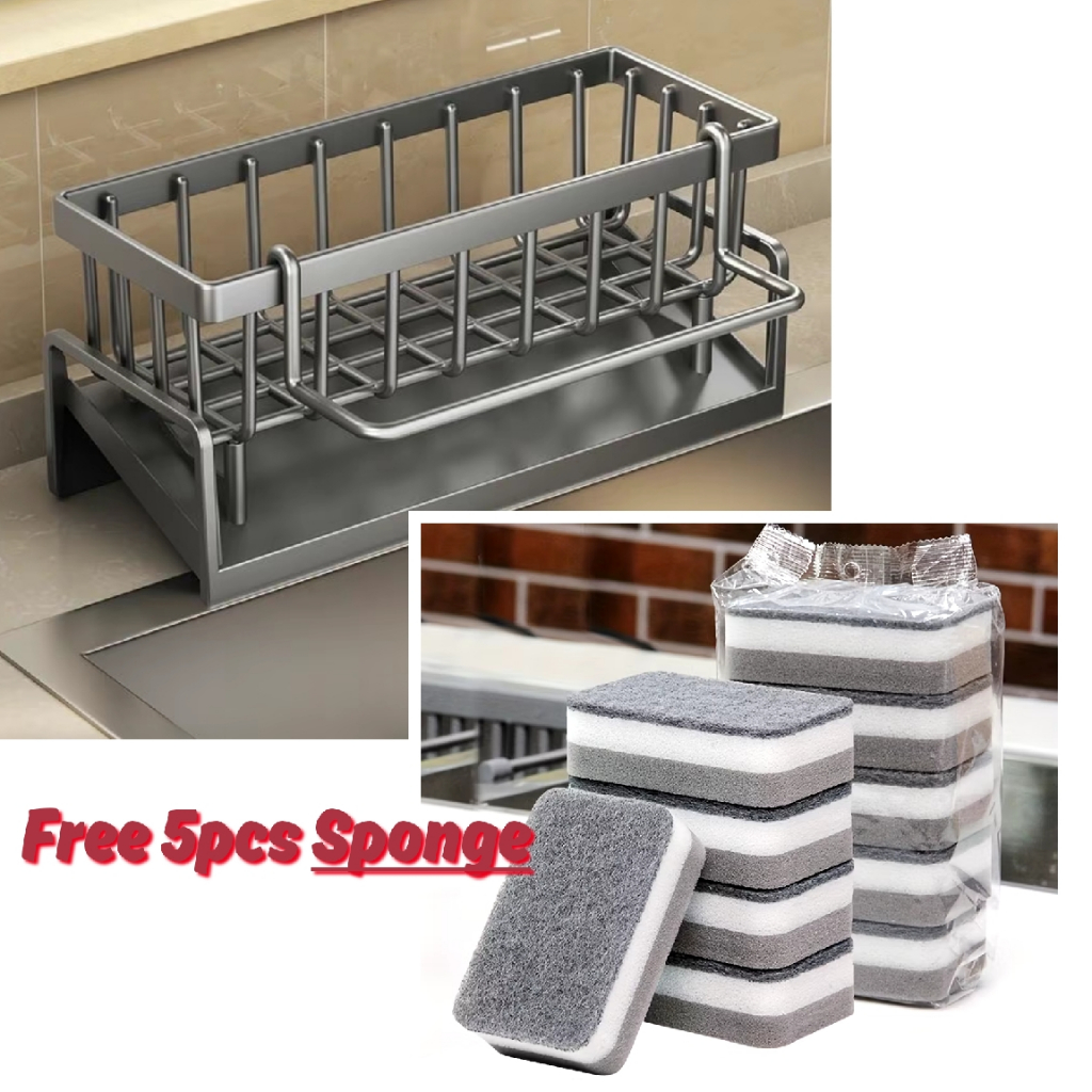 Sale Sponge Rack and Free Sponges Metal Sponge Drainer Kitchen ...