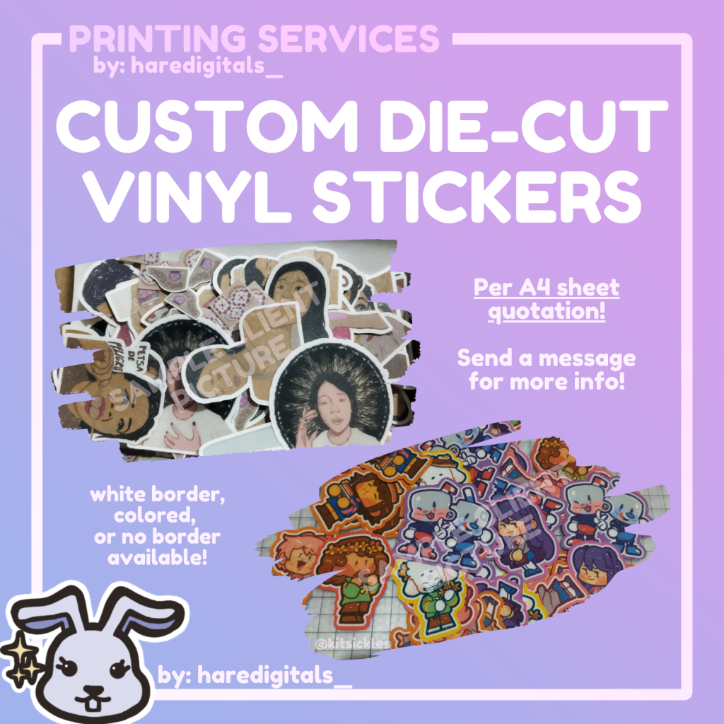 CUSTOM DIE-CUT LAMINATED VINYL STICKERS [PRINT&CUT] | by haredigitals ...
