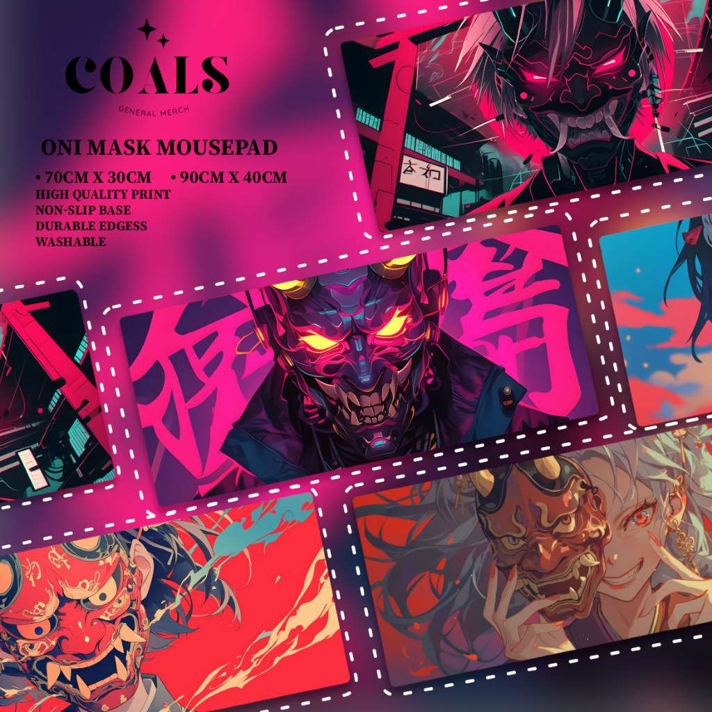Oni Mask Extended Mousepad | Large Gaming Deskmat | Shopee Philippines