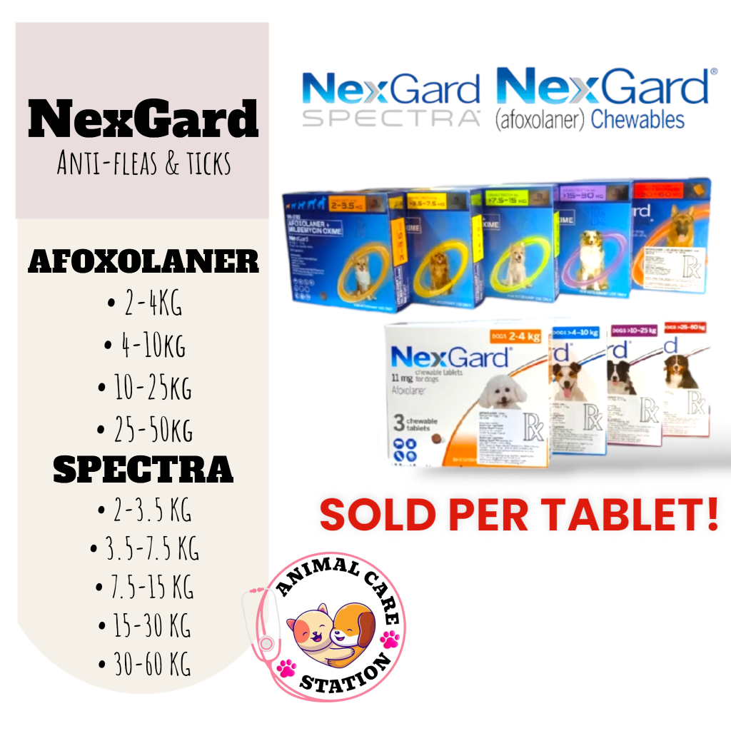 Nexgard/Nexgard Spectra Anti Fleas & Ticks for Dogs - SOLD per TABLET ...