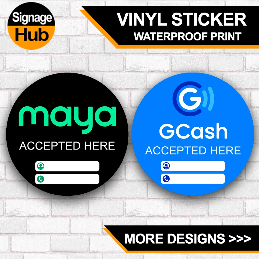 GCASH & MAYA Vinyl Sticker | Waterproof Print | Shopee Philippines