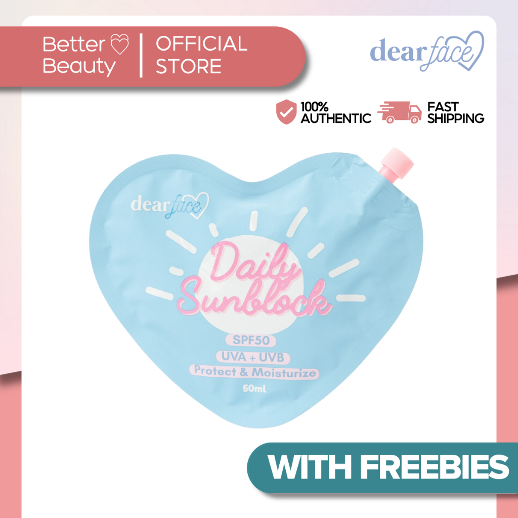 Dear Face Daily Sunblock SPF50 50ml Moisturizing | Shopee Philippines