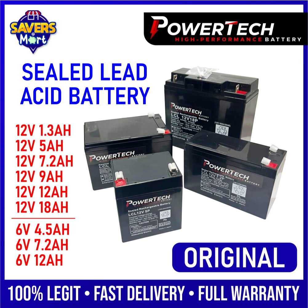 PowerTech Battery High-Performance Lead Acid 6V 12V for E-Bike / ETC ...