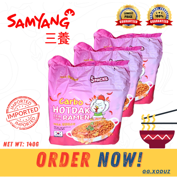 SAMYANG CARBONARA Hotdak Stir Fry Ramen – 5 Pack (140g) – Instant ...