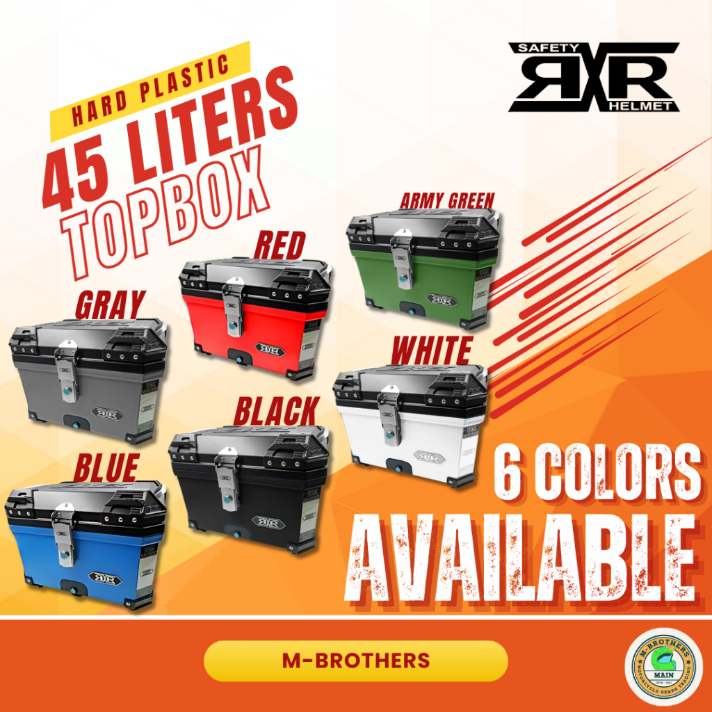 RXR #777 45 Liters Hard Plastic Top Box RXR/FTR/SMOK/HNJ/DUHAN Helmet ...