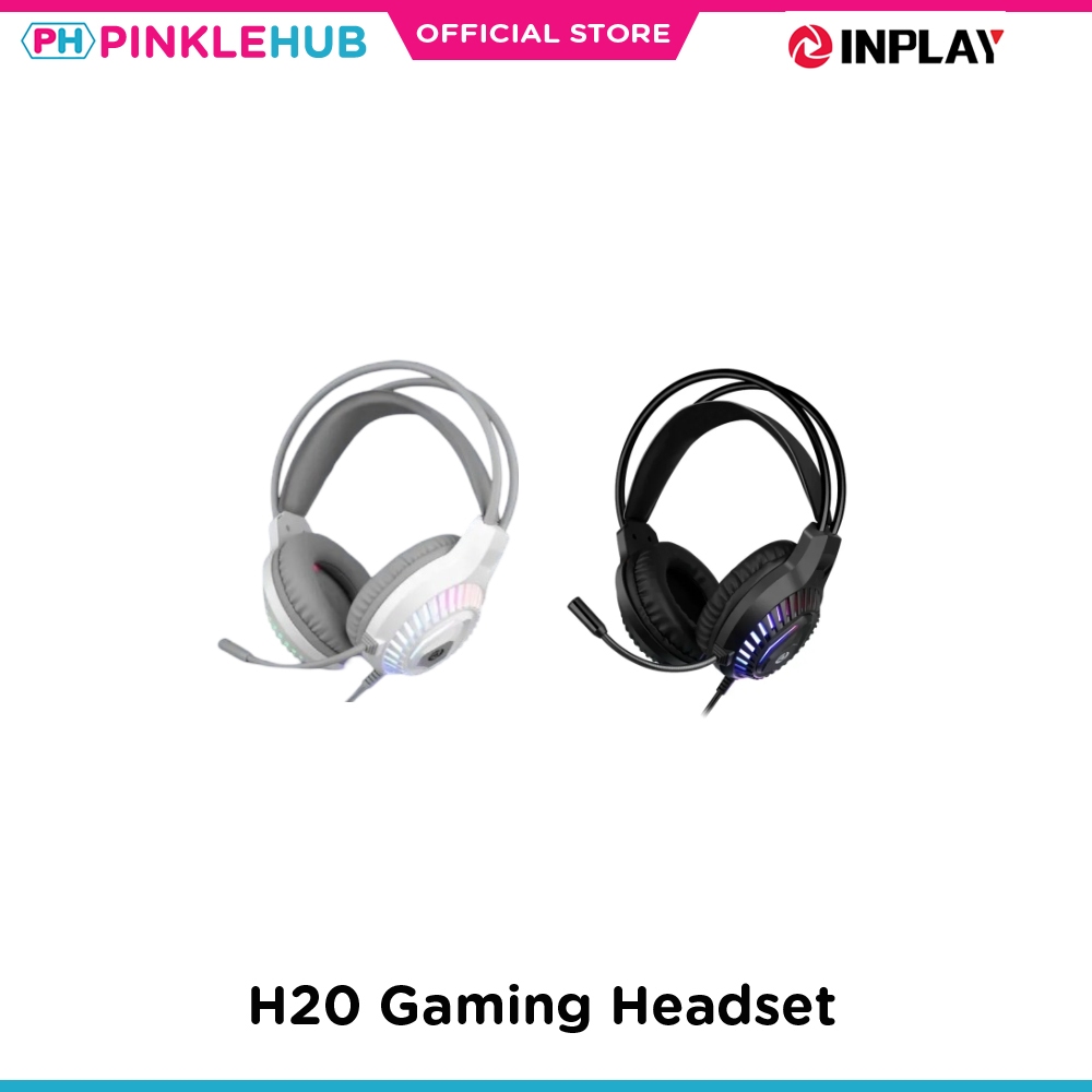 INPLAY H20 Gaming Headset RGB Light Noise Cancellation Wired Headphone ...