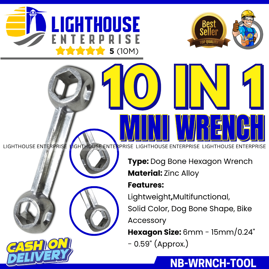 10 in 1 Mini Wrench Bike Repair Tool Hexagon Holes Cycling Spanner Multi-tool (NB-WRNCH-TOOL ...