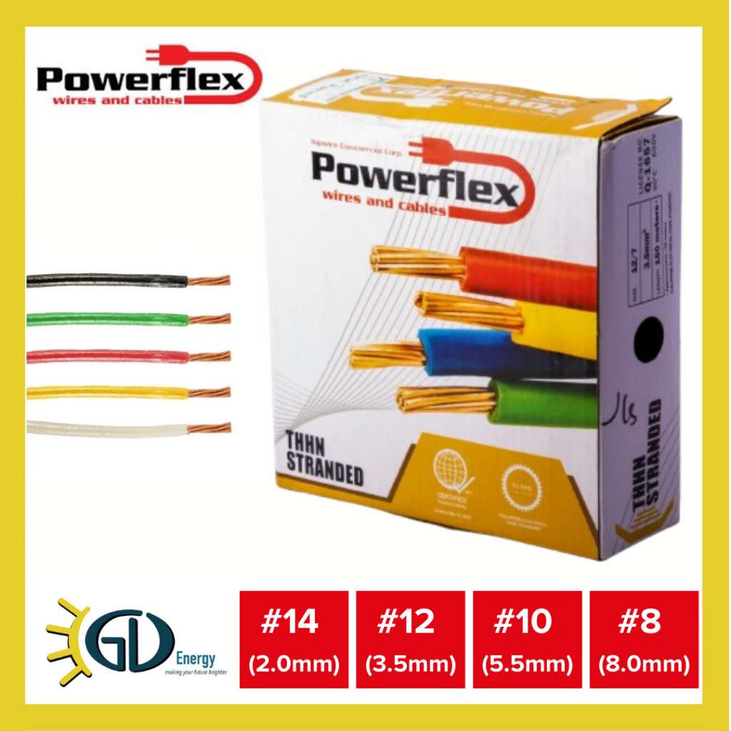 Original Powerflex THHN Wire 150 meters - AWG (14, 12, 10, 8) 2.0mm 3 ...