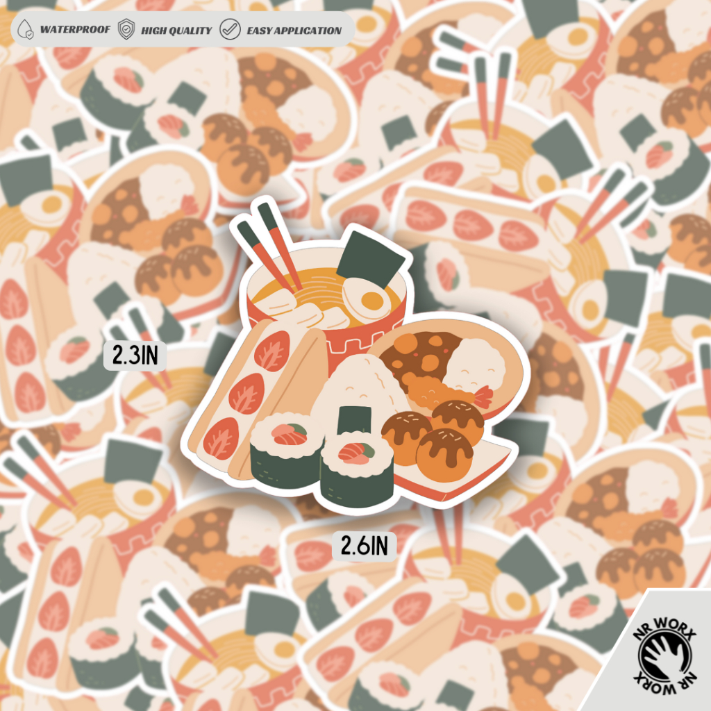 Japan Foodie Laminated Vinyl Sticker NR Worx | Shopee Philippines