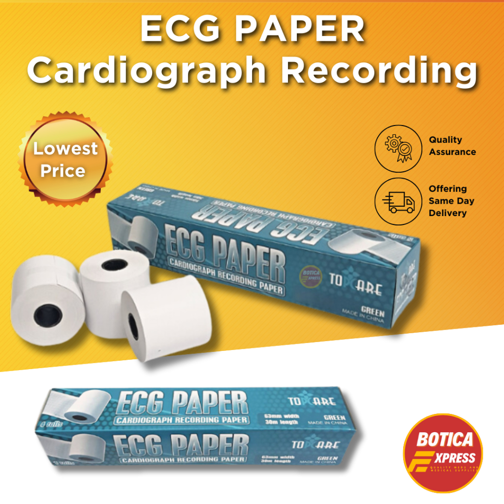ECG Paper (1 Roll) TOPCARE all sizes | 50x30mm| 63x30mm | 80x20mm ...