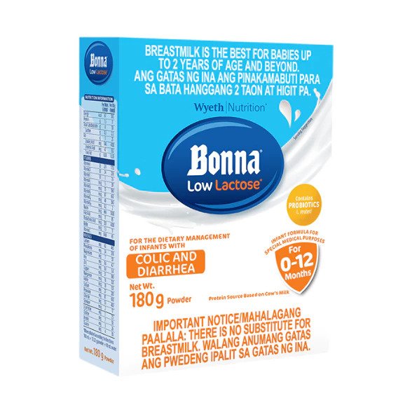 BONNA LOW LACTOSE 180G FOR 0-12 MONTHS OLD | Shopee Philippines