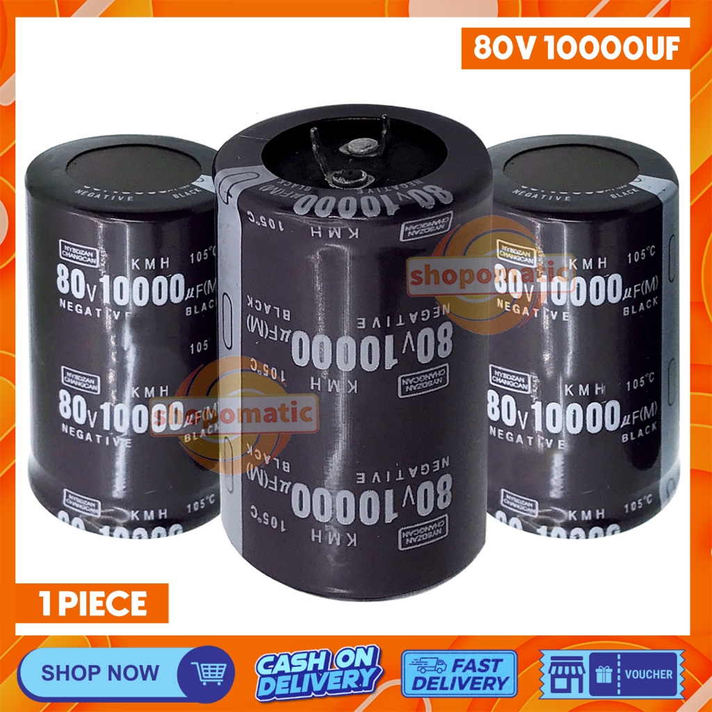SHOPOMATIC 80V 10000uF Electrolytic Capacitor Filter Current Condenser ...