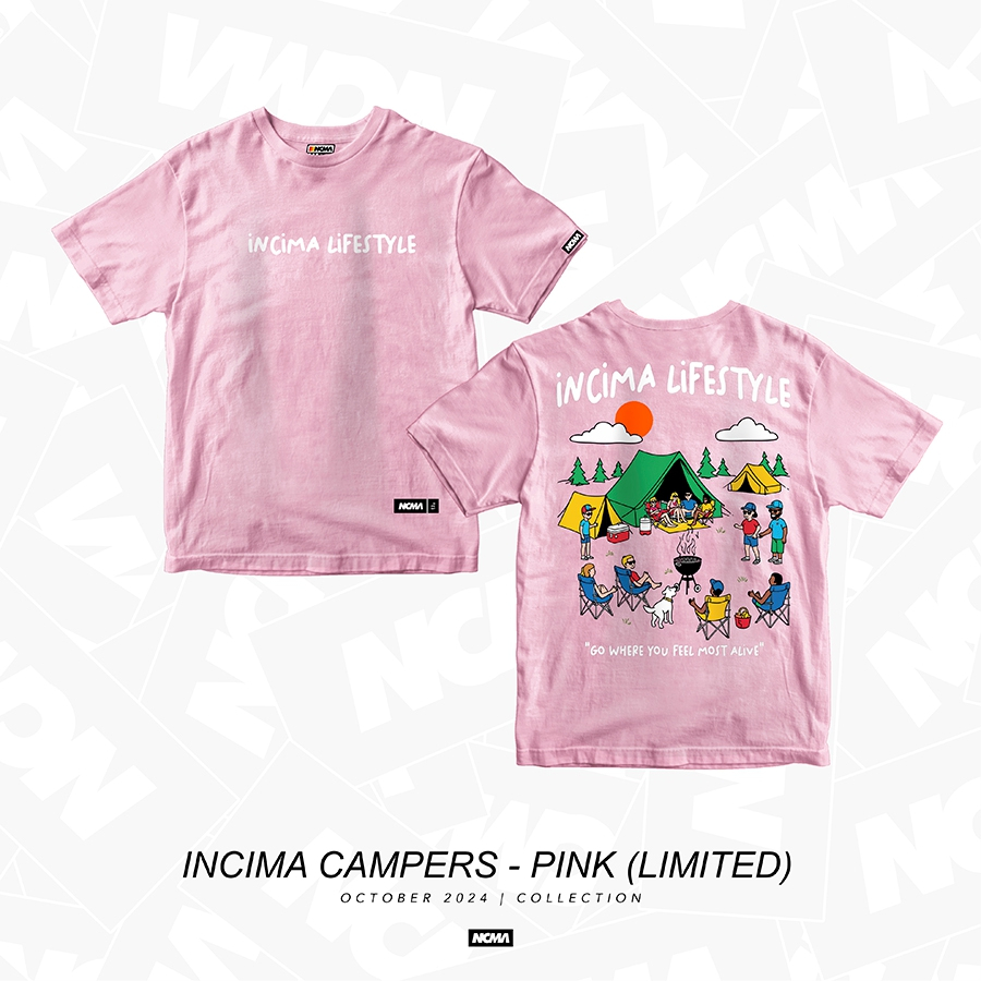 TEAM INCIMA - INCIMA CAMPERS - TSHIRT (BABY PINK) | Shopee Philippines