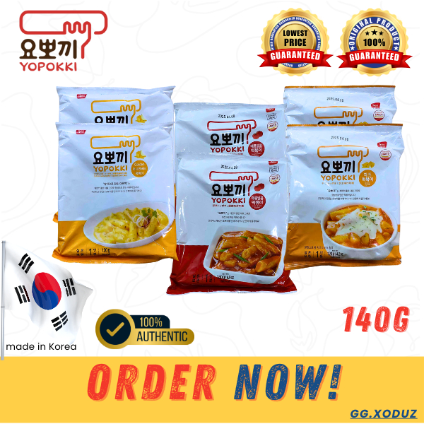 YOPOKKI [140g Pouch] Authentic Korean Tteokbokki Rice Cake Instant ...