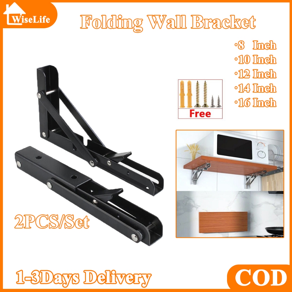 Folding Wall Bracket Adjustable Wall Mount Shelf Bracket Triangle ...
