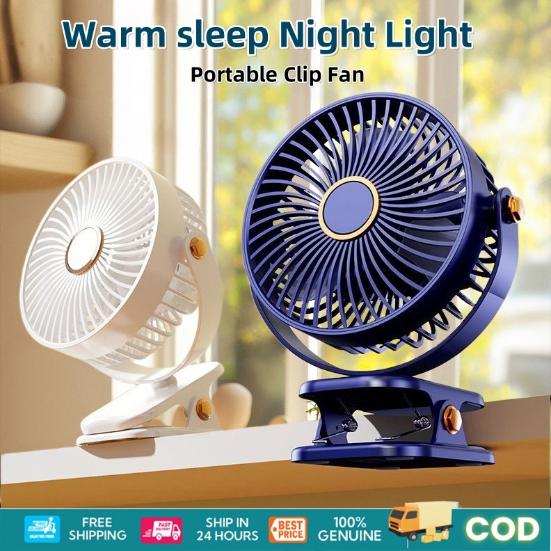 Mini Electric Clip Fan Portable Rechargeable rotating Desk Fan with ...