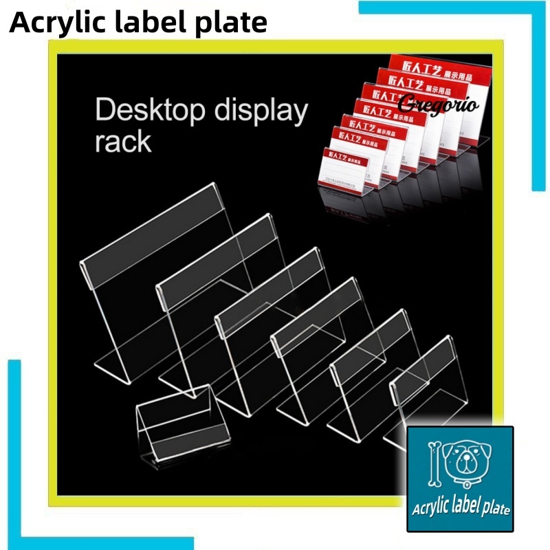 5PCS Acrylic Clear Sign Label Display Holder Price Card Tag Stand Rack ...