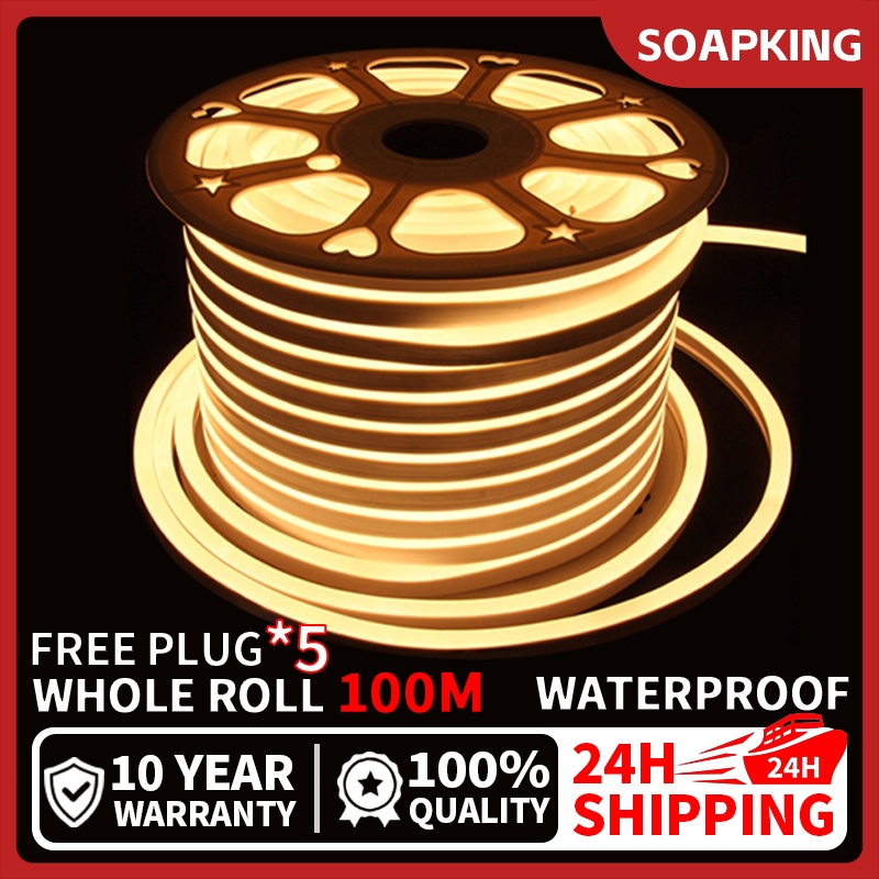 Neon Led Strip Light 220V AC Waterproof Narrow Neon Light can Cut Per ...